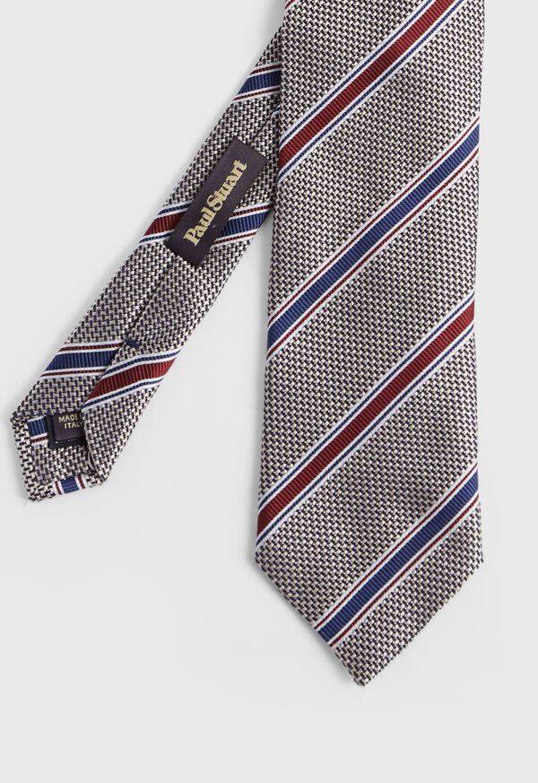Woven Silk Textured Stripe Tie