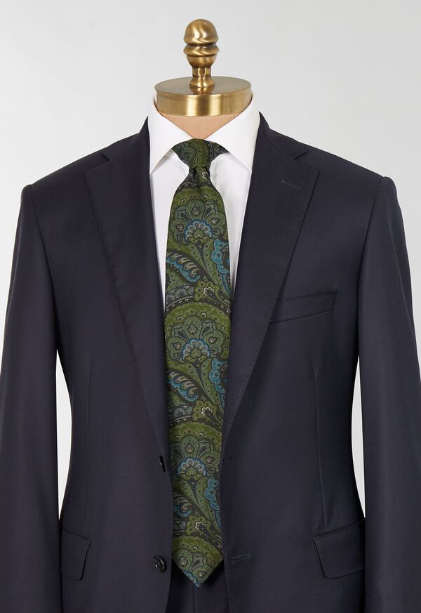 Printed Wool Paisley Tie