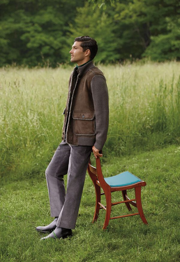 Shearling and Suede Blouson Look