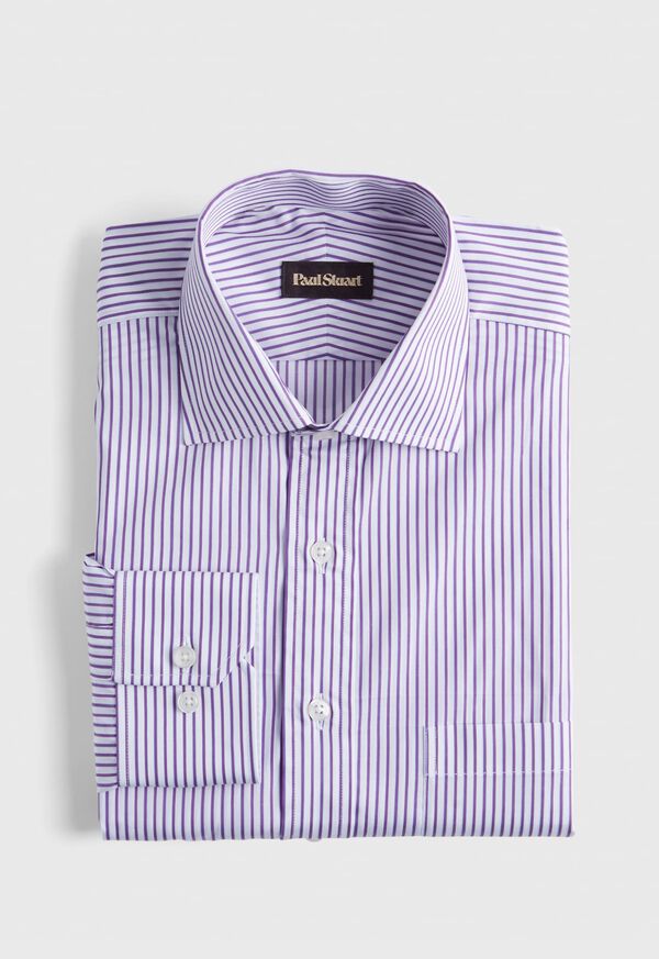 Purple and White Striped Dress Shirt